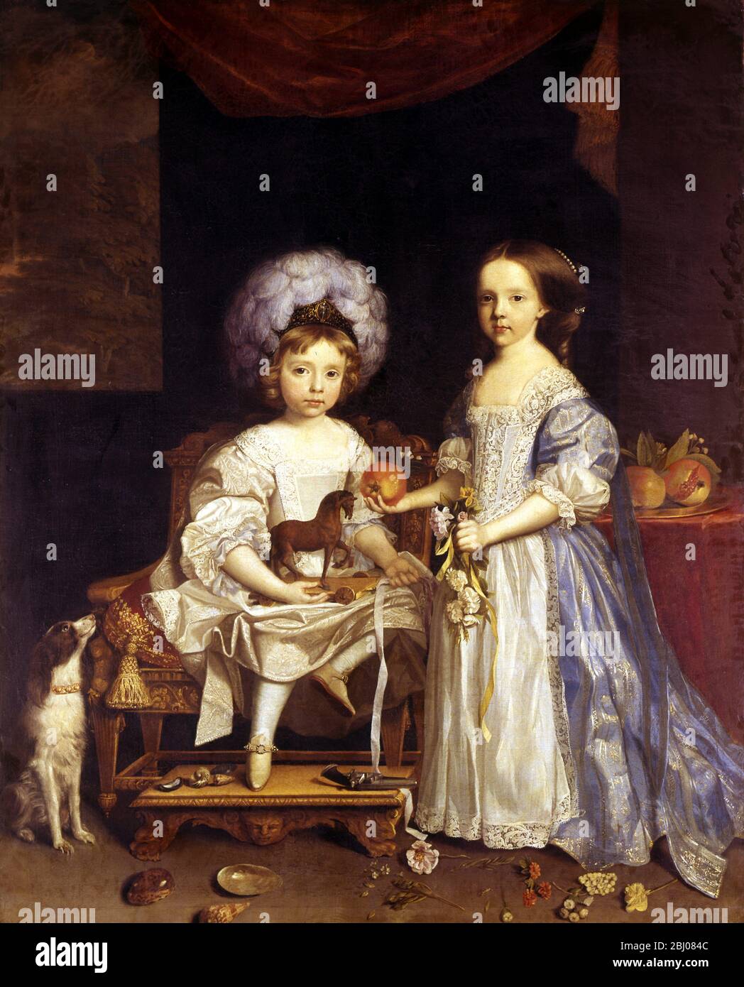 James Cecil, 4th Earl of Salisbury, with his sister Lady Catherine, c ...