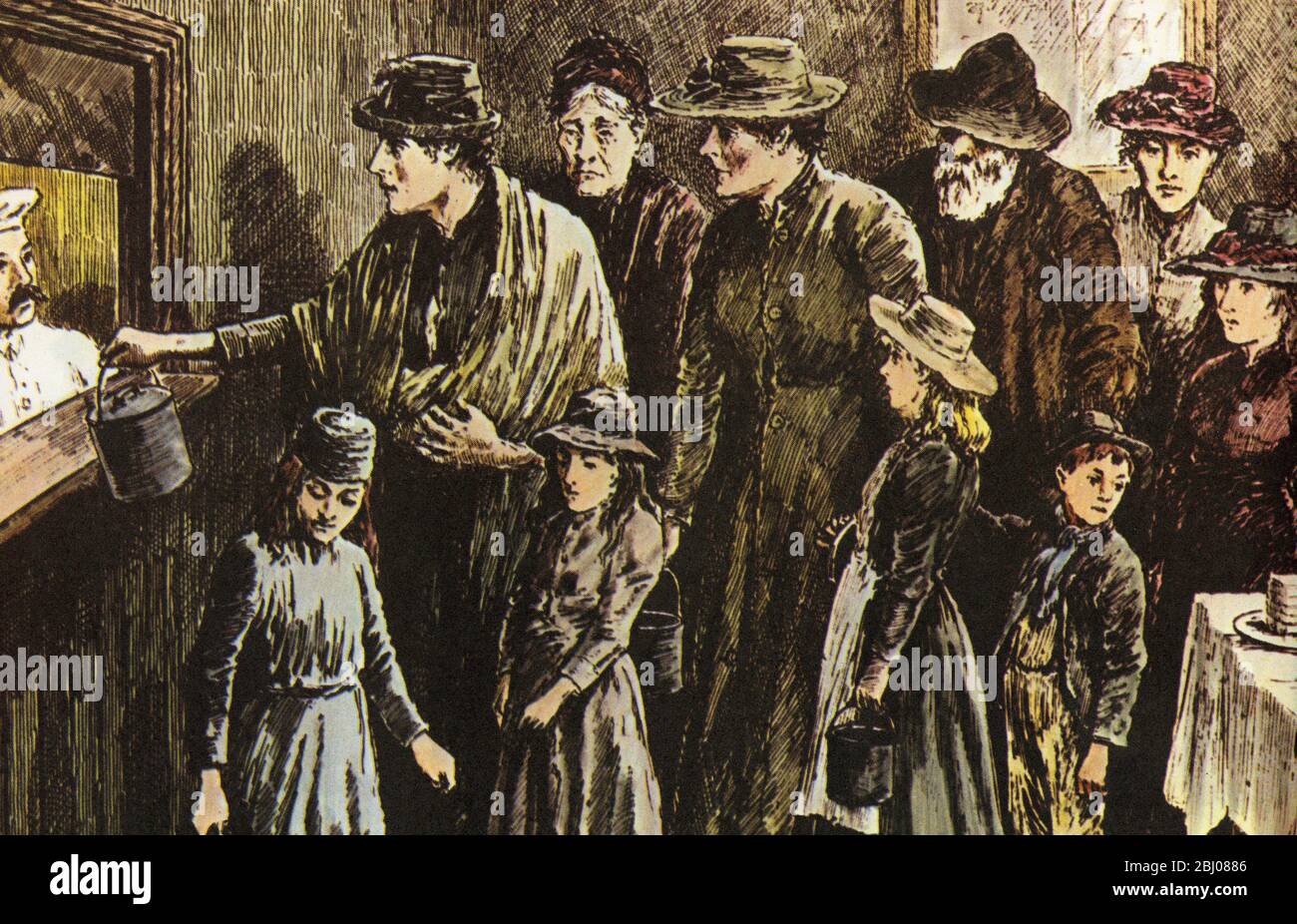 Free food distribution in South Melbourne in the 1890's slump Stock ...