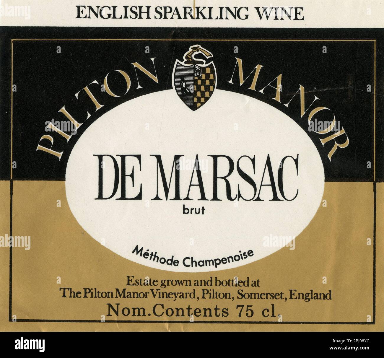 Wine Label - Pilton Manor English Sparkling Wine. A De Marsac vine ...