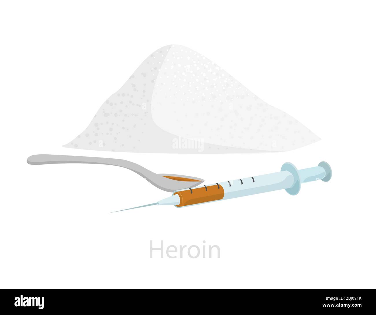 A slide of heroin with a syringe with a ready injection Stock Vector ...