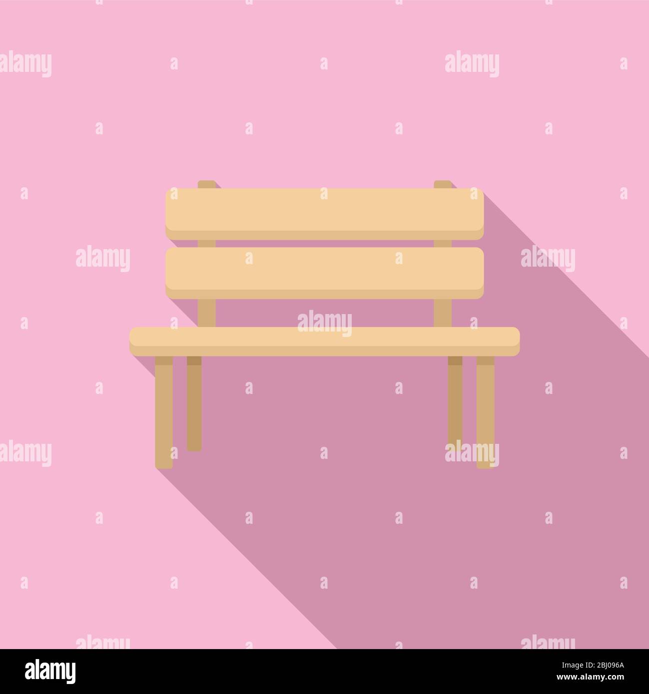 Wood garden bench icon. Flat illustration of wood garden bench vector ...