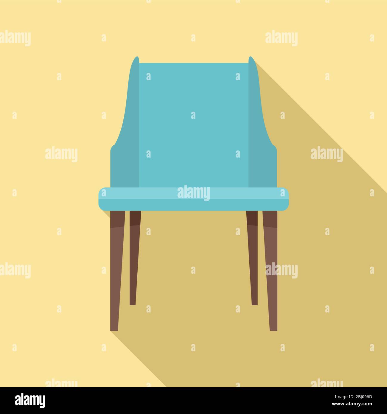 Wood plastic chair icon. Flat illustration of wood plastic chair vector ...