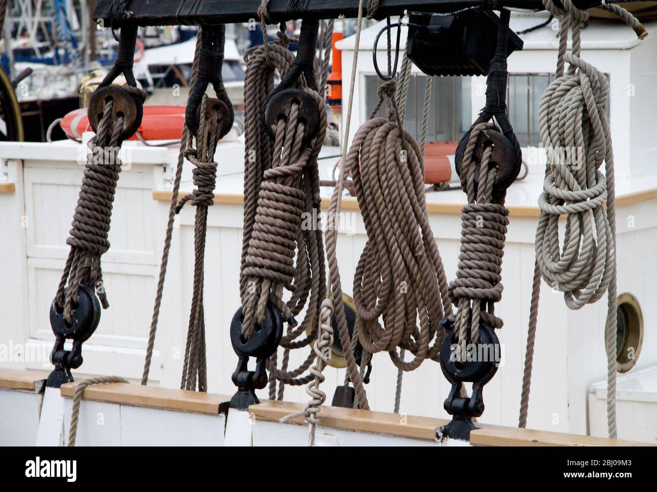 some strings of an old ship Stock Photo - Alamy
