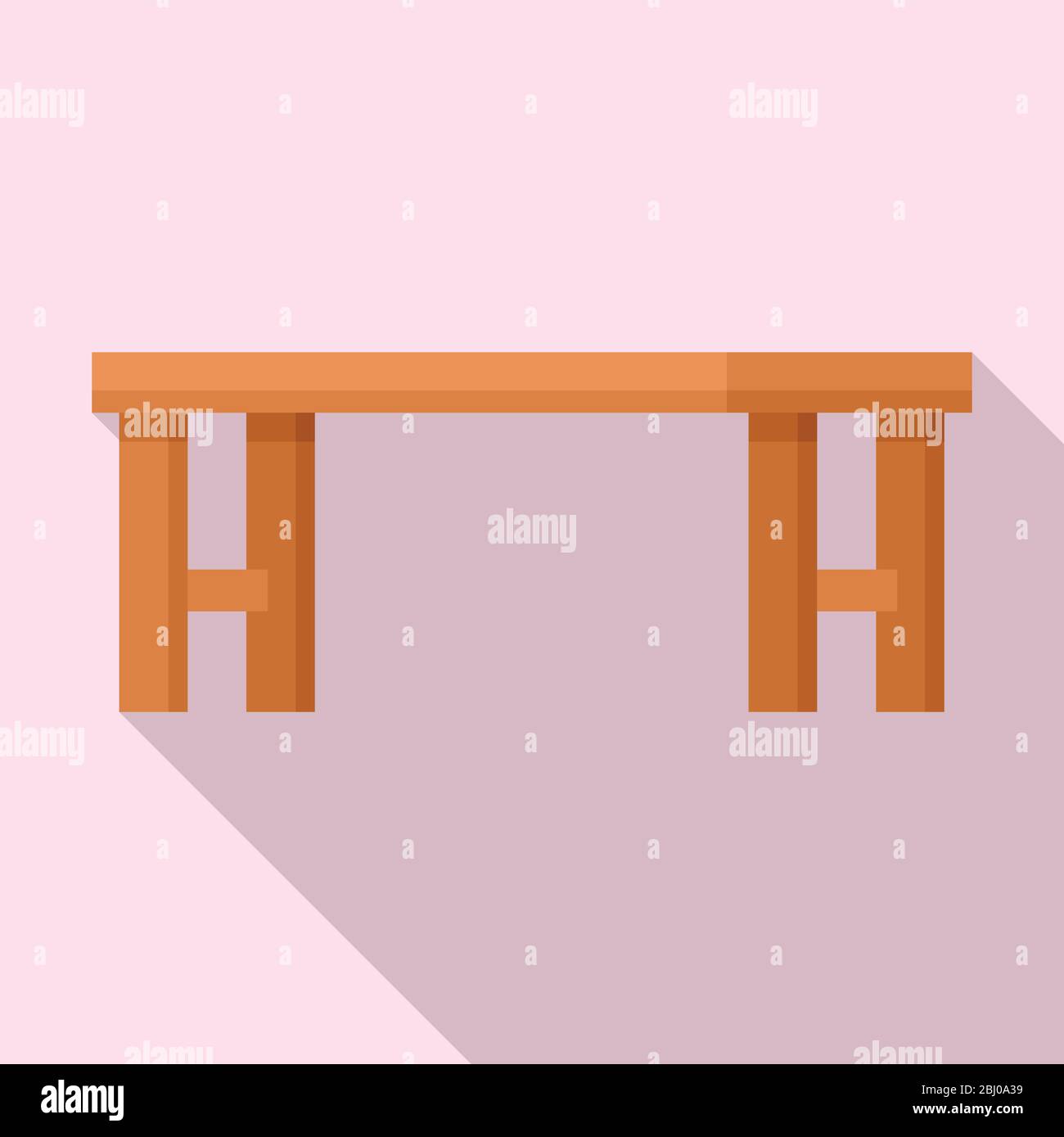 Long wood bench icon. Flat illustration of long wood bench vector icon ...
