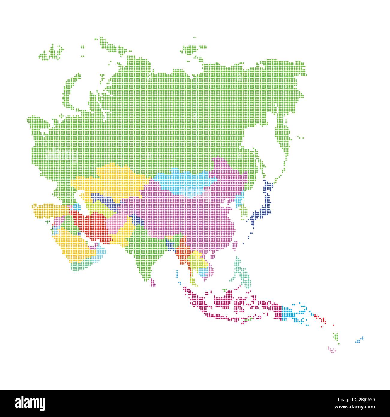 Asia map made from halftone dot pattern Stock Vector Image & Art - Alamy