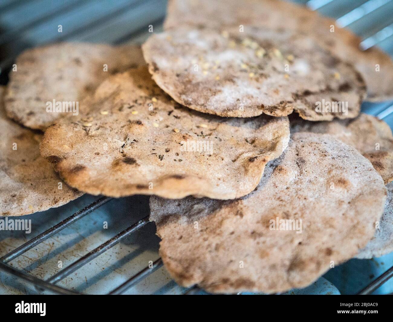 Homemade buckwheat crispbreads, drying on old Rayburn Stock Photo - Alamy