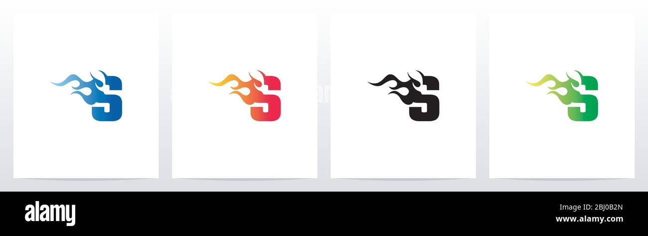 Fire Flame On Letter Logo Design S Stock Vector Image & Art - Alamy