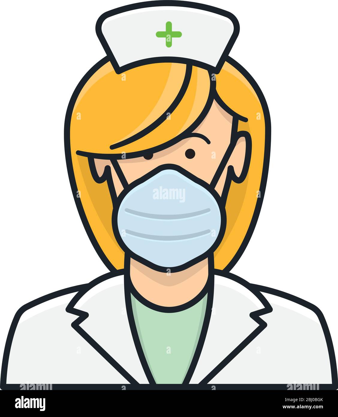 Nurse with face mask isolated vector illustration for International ...