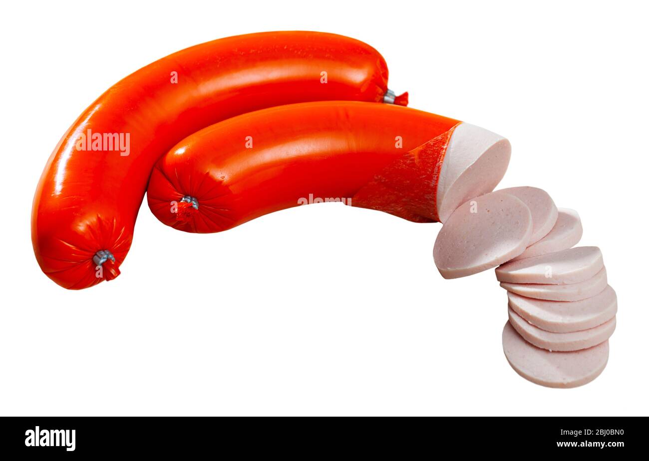 Traditional Italian cooked sausage Mortadella with sliced pieces ...