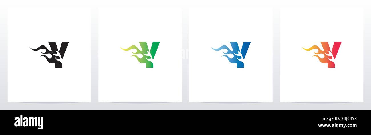 Fire Flame On Letter Logo Design Y Stock Vector Image & Art - Alamy