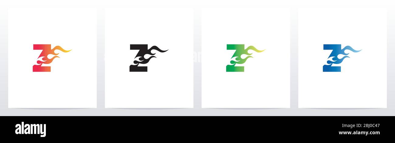 Fire Flame On Letter Logo Design Z Stock Vector Image & Art - Alamy