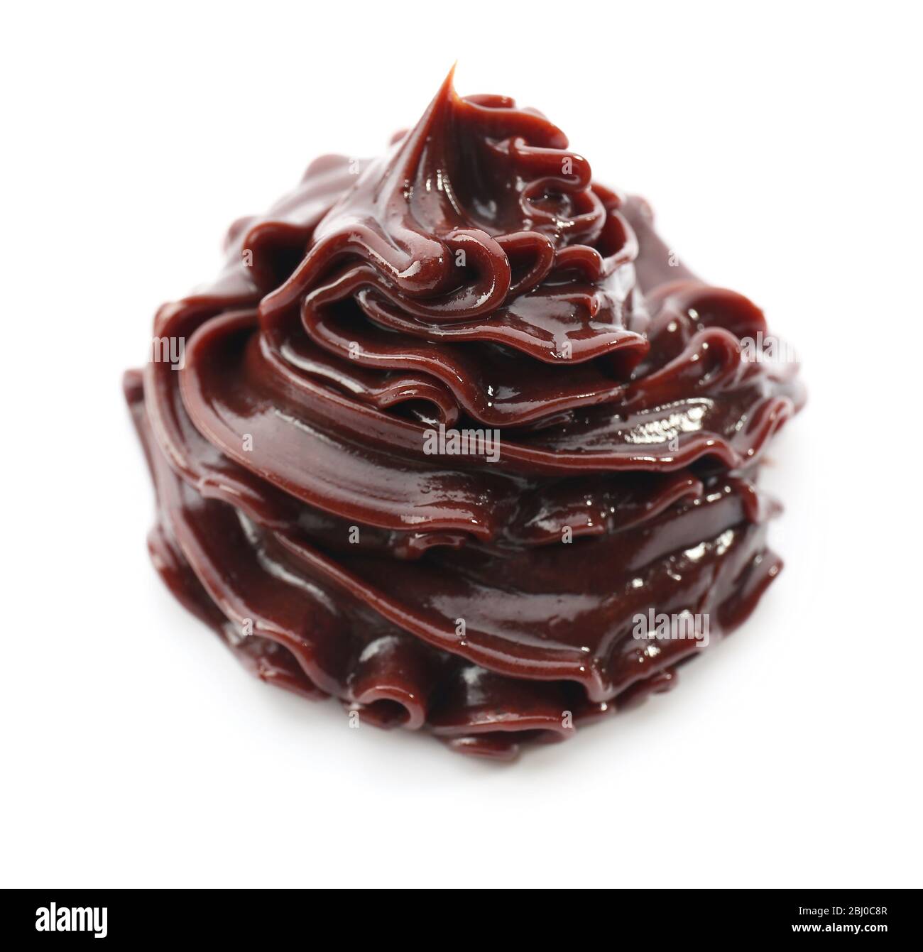 Delicious chocolate cream isolated on white Stock Photo - Alamy