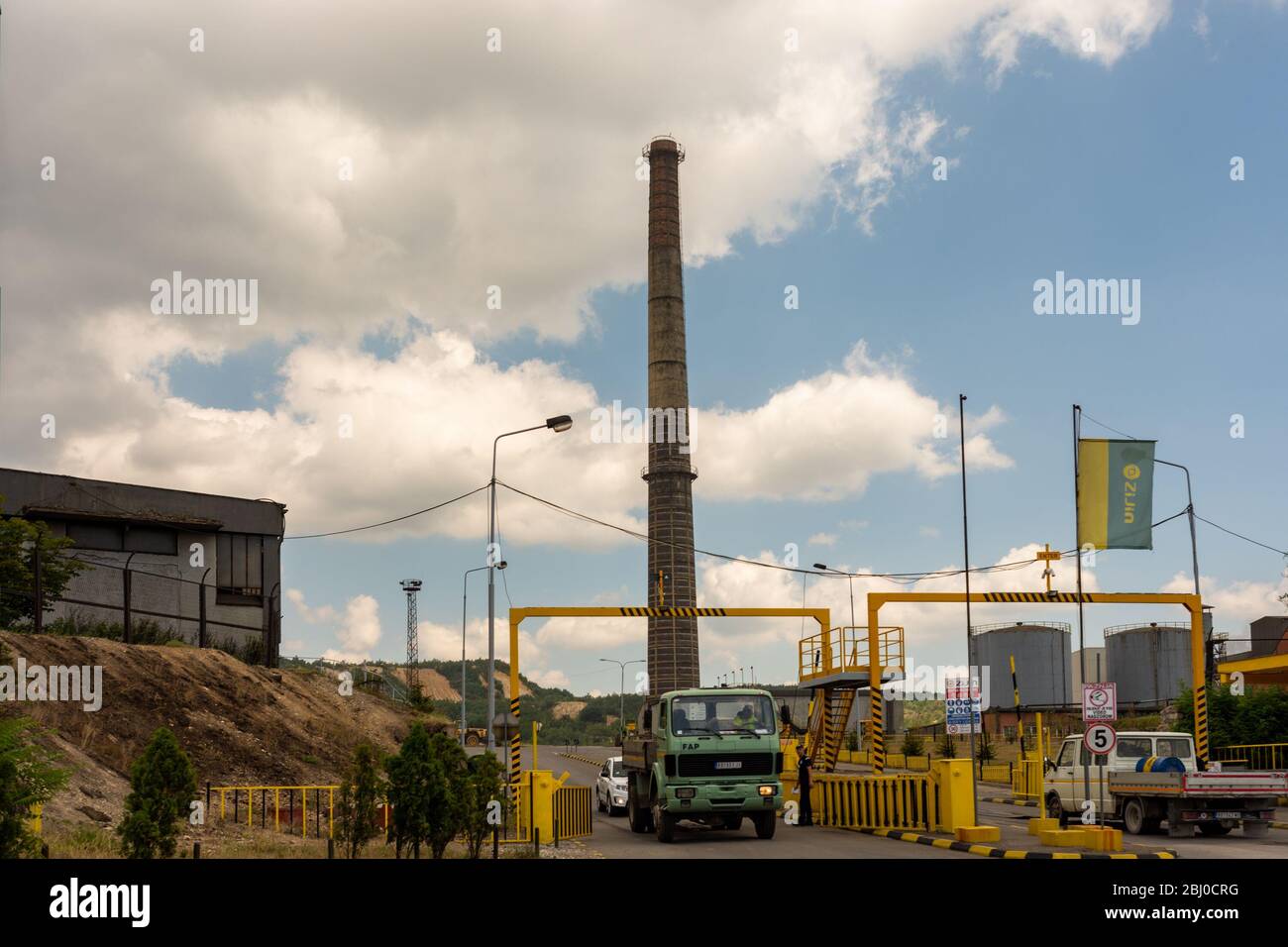 Bor / Serbia - July 13, 2019: Copper mine and smelting complex of Zijin ...