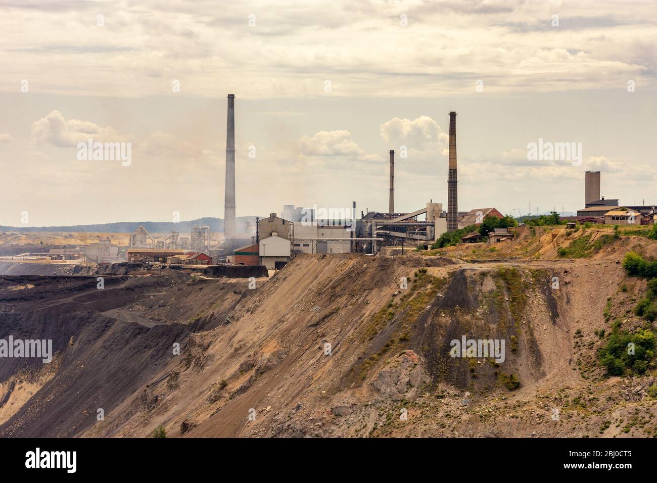 Bor / Serbia - July 13, 2019: Copper mine and smelting complex of Zijin ...