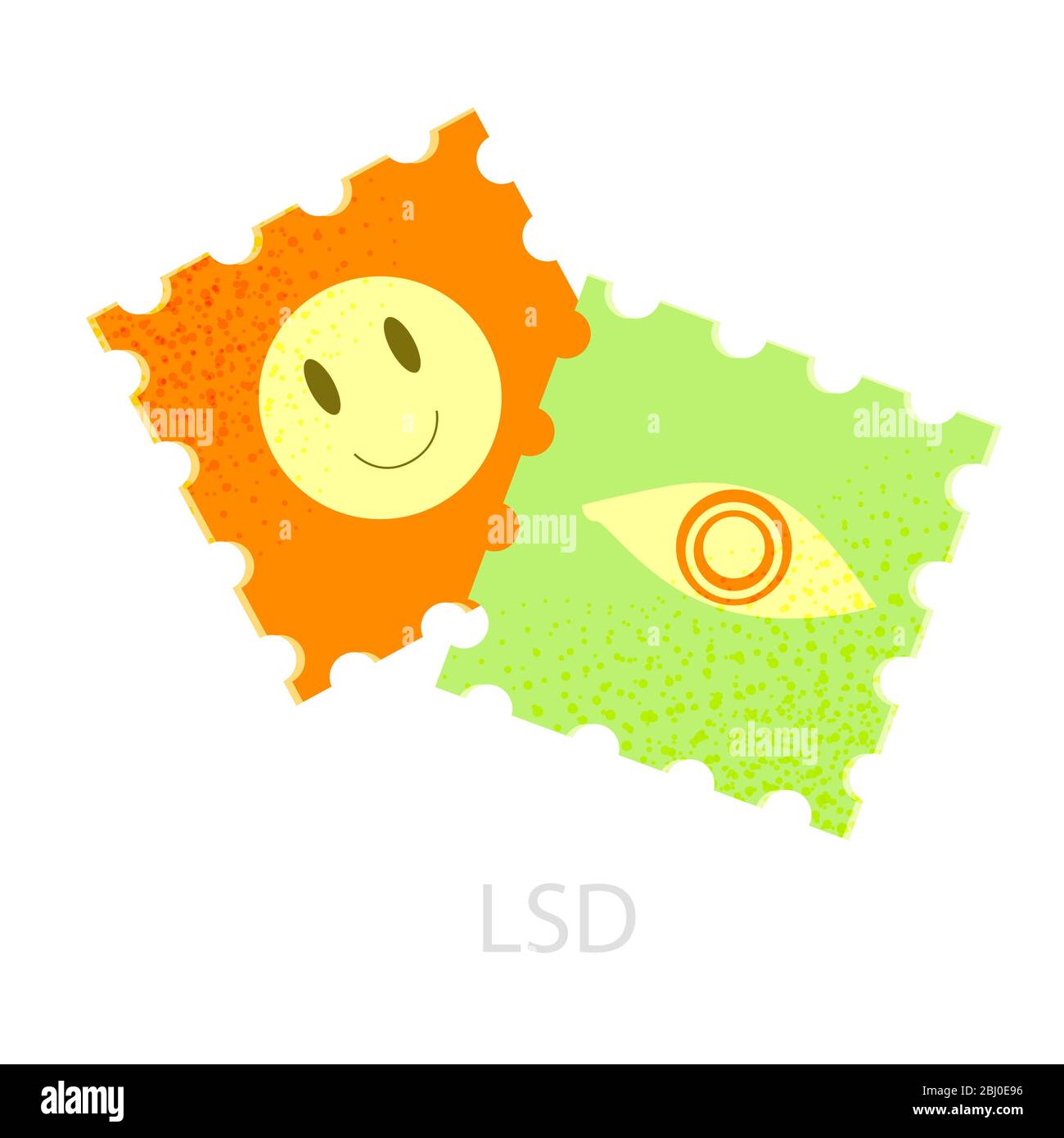 Illustration of lsd stamps with color emoticons. The concept of ...