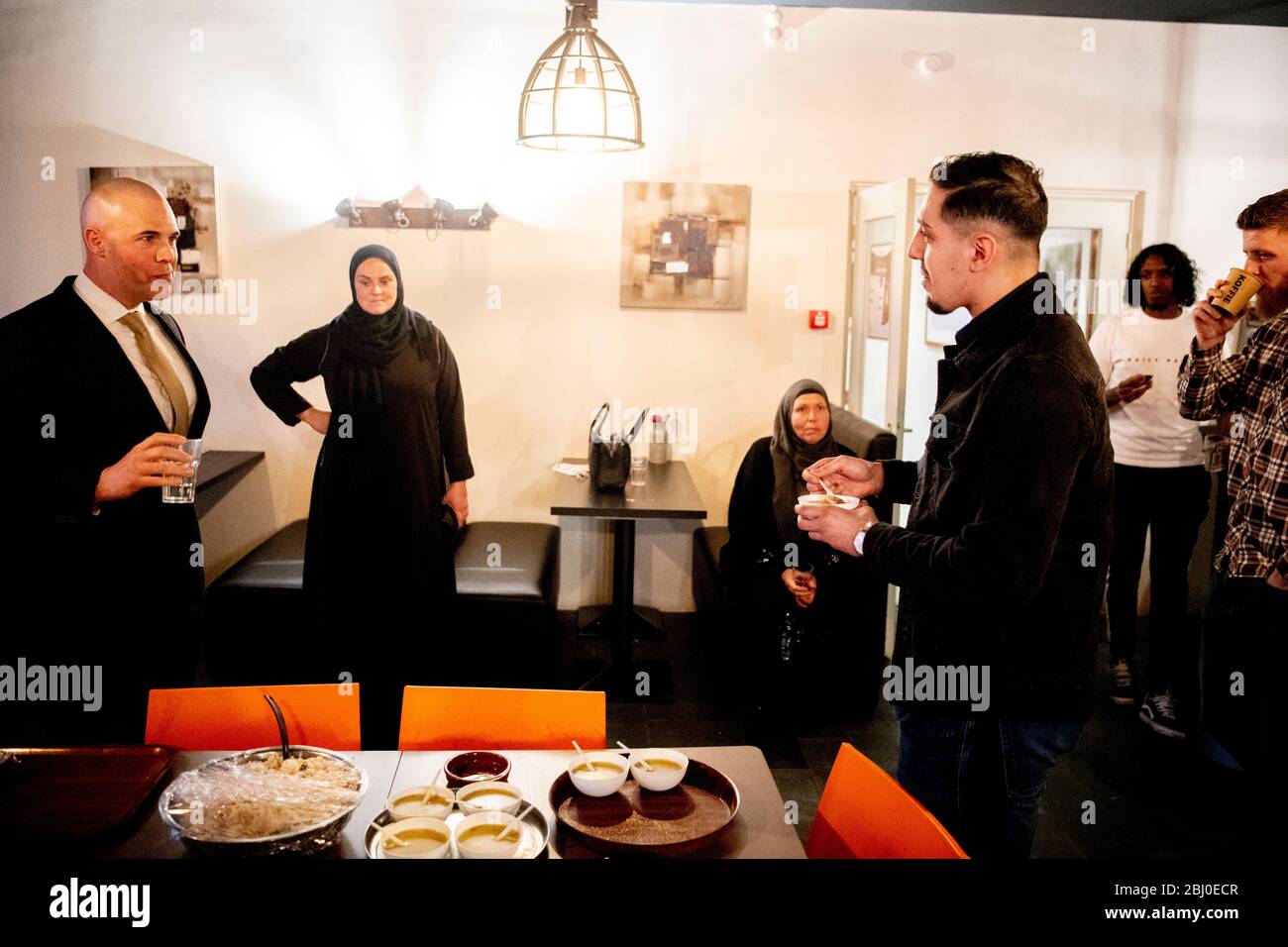 Joram van Klaveren enjoy the iftar (fast-breaking) dinner with Muslims ...
