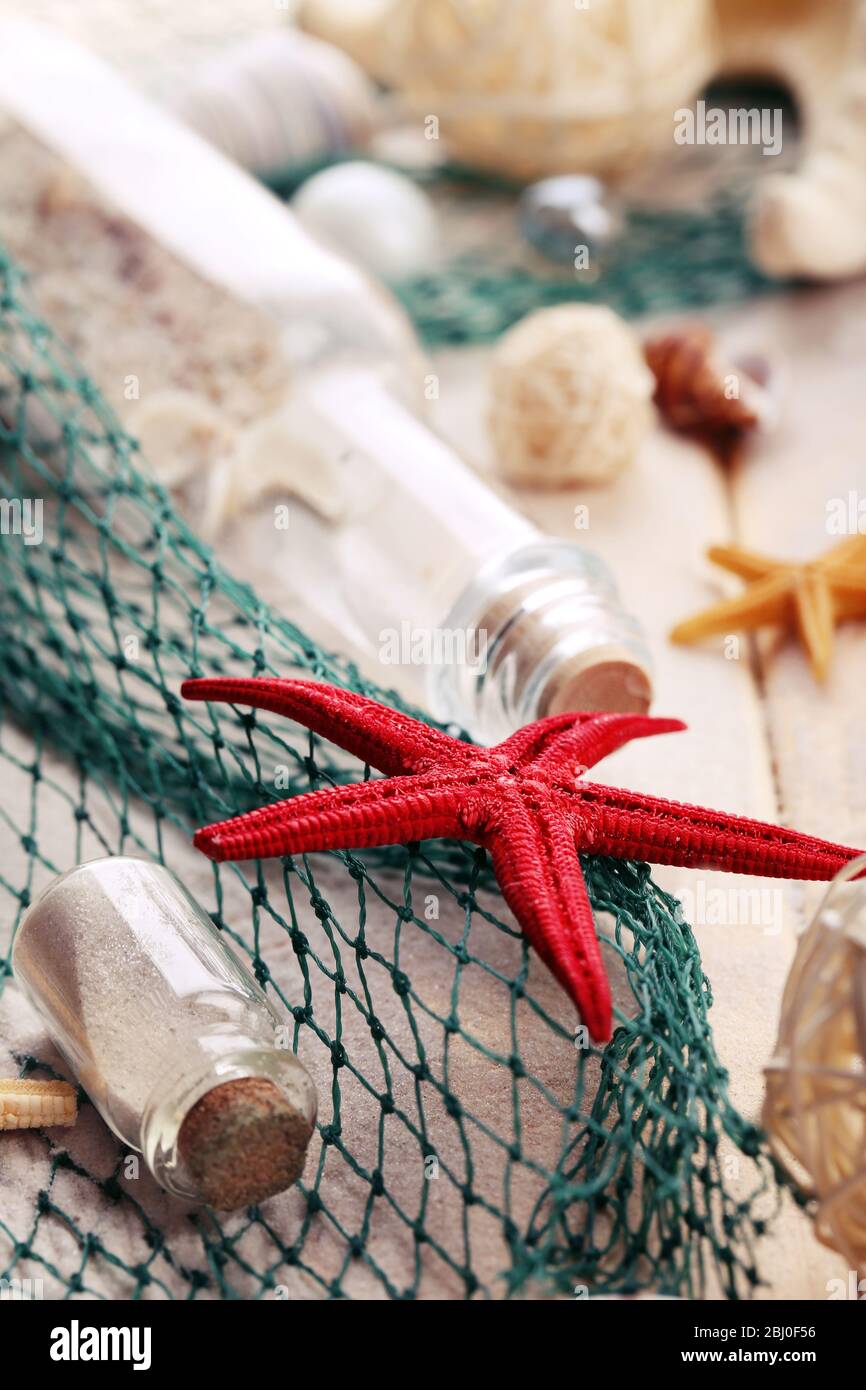 Beautiful sea composition with shells close up Stock Photo - Alamy