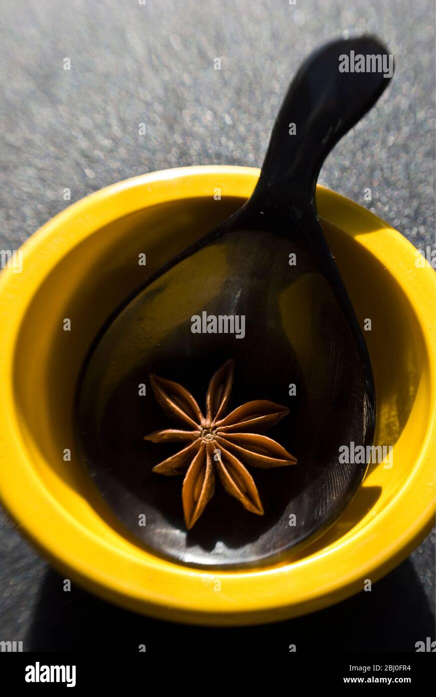 Dried Star anise fruits in small bowl. Also known as star aniseed ...