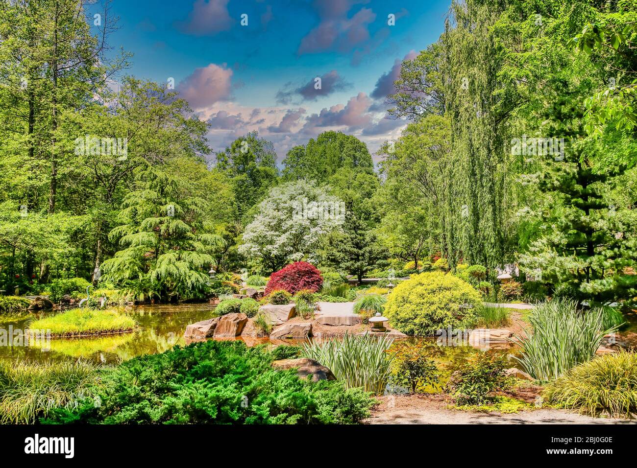 Japanese Garden in Spring Stock Photo - Alamy