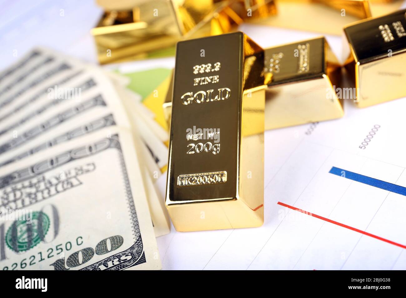 Gold and bar chart and close up hi-res stock photography and images - Alamy