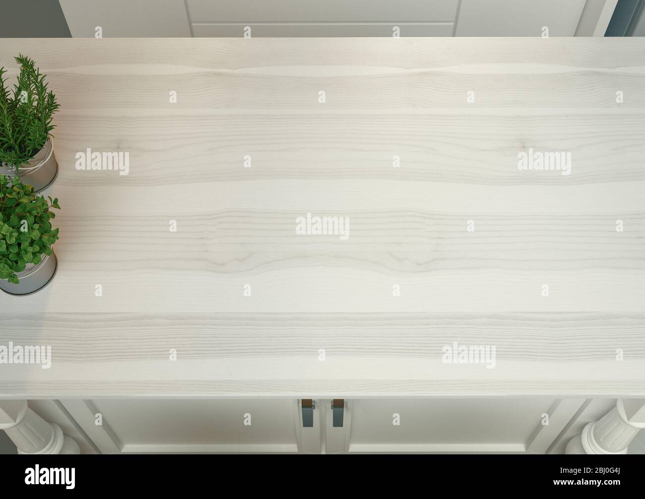 Kitchen countertop. Luxury Modern bright kitchen, 3d rendering Stock ...