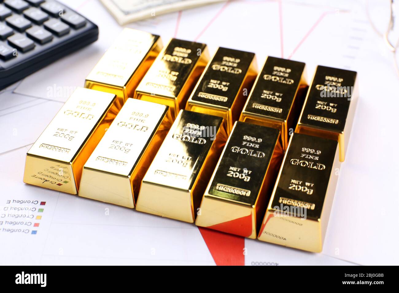 Gold and bar chart and close up hi-res stock photography and images - Alamy