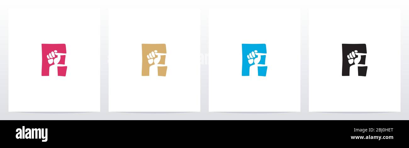 Fist Inside Letter Logo Design E Stock Vector Image & Art - Alamy