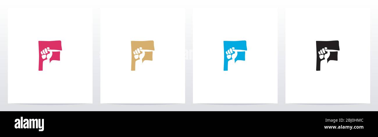 Fist Inside Letter Logo Design F Stock Vector Image & Art - Alamy