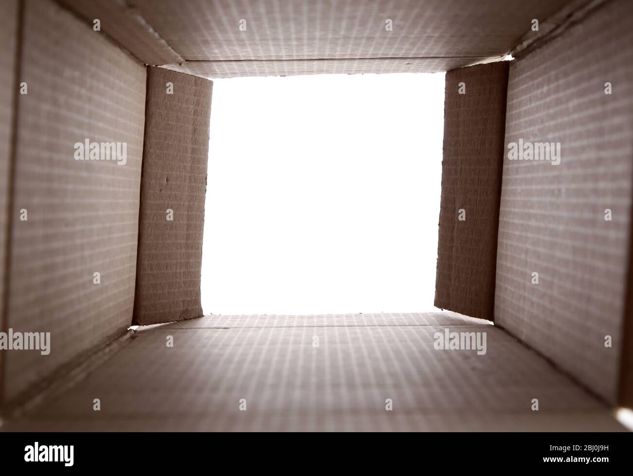 Cardboard box inside view Stock Photo - Alamy
