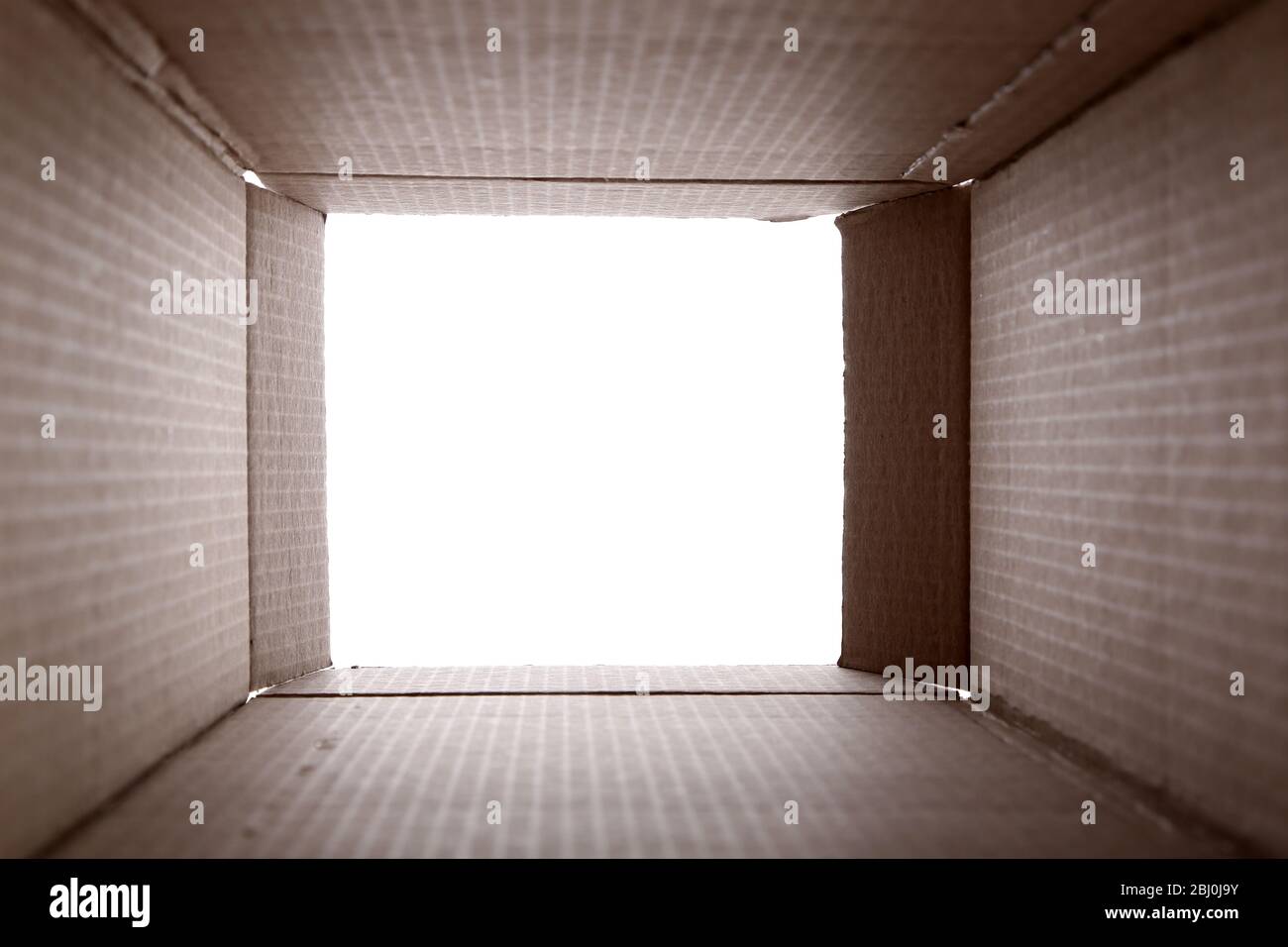 Cardboard box inside view Stock Photo - Alamy