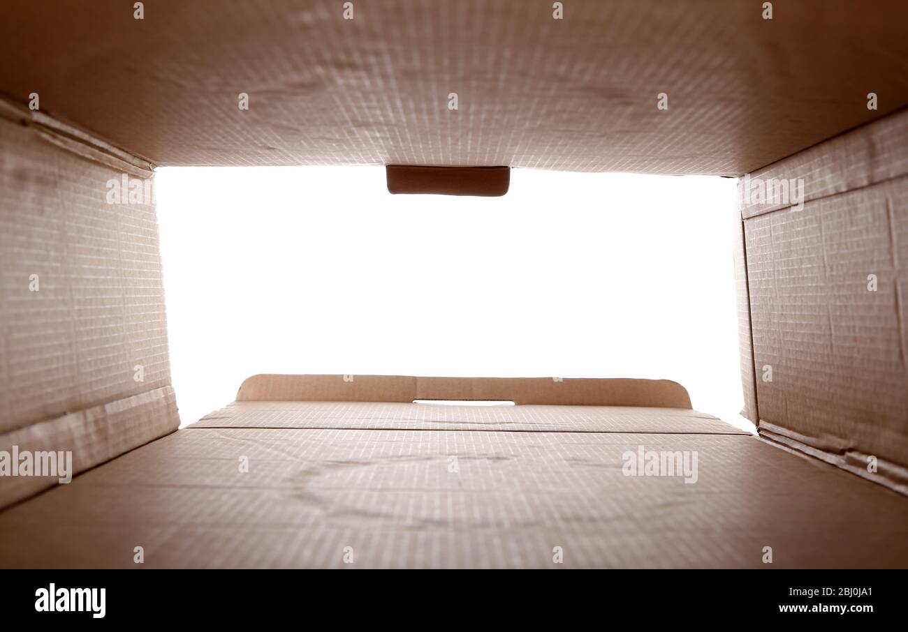 Cardboard box inside view Stock Photo - Alamy