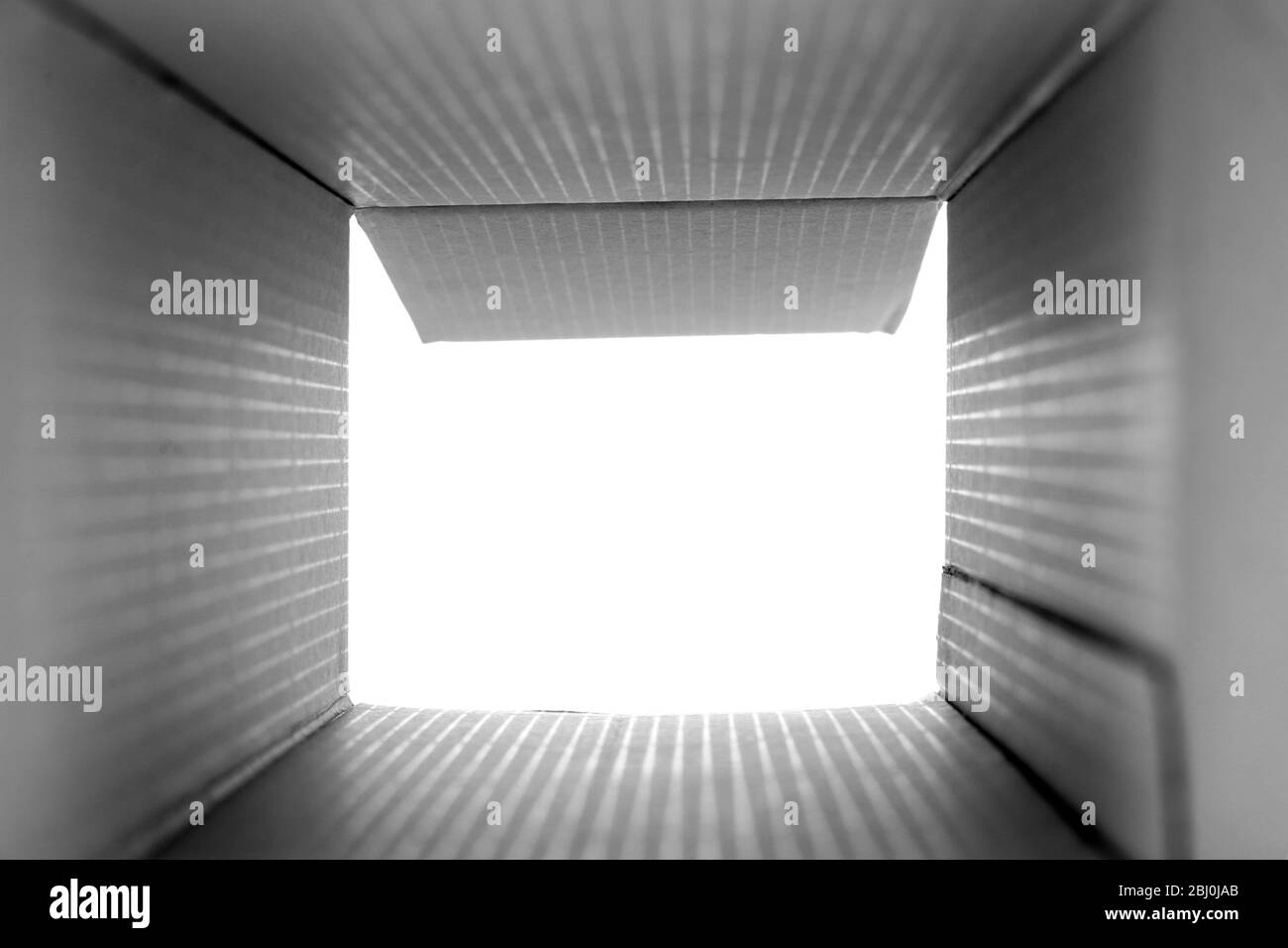 Inside delivery box Black and White Stock Photos & Images - Alamy