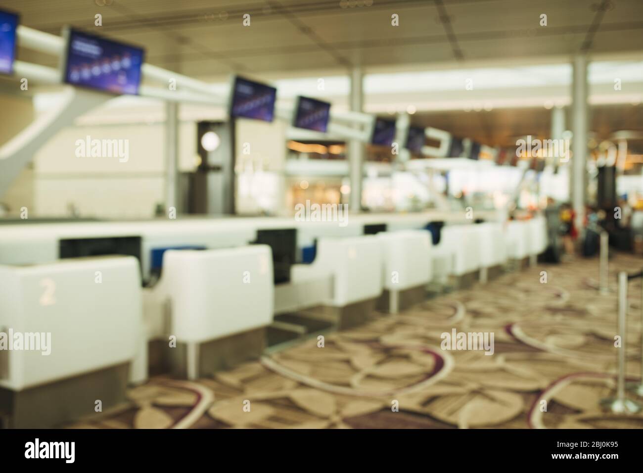Abstract blur background : Passenger waiting for Check-in for Flight at ...