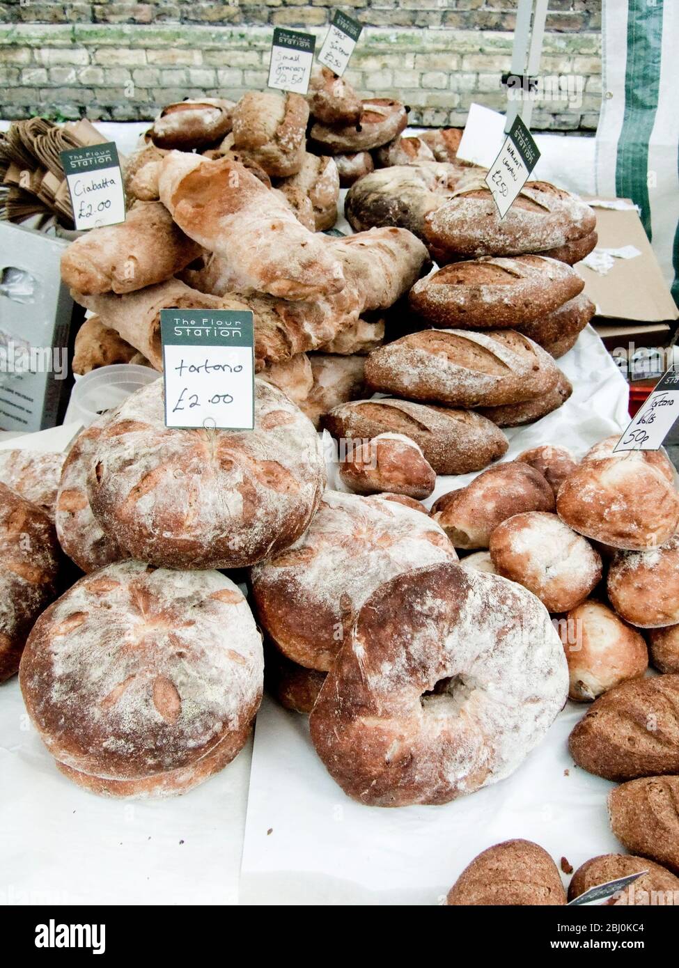 Bread stall in Whitecross Street market London, EC1 Stock Photo - Alamy