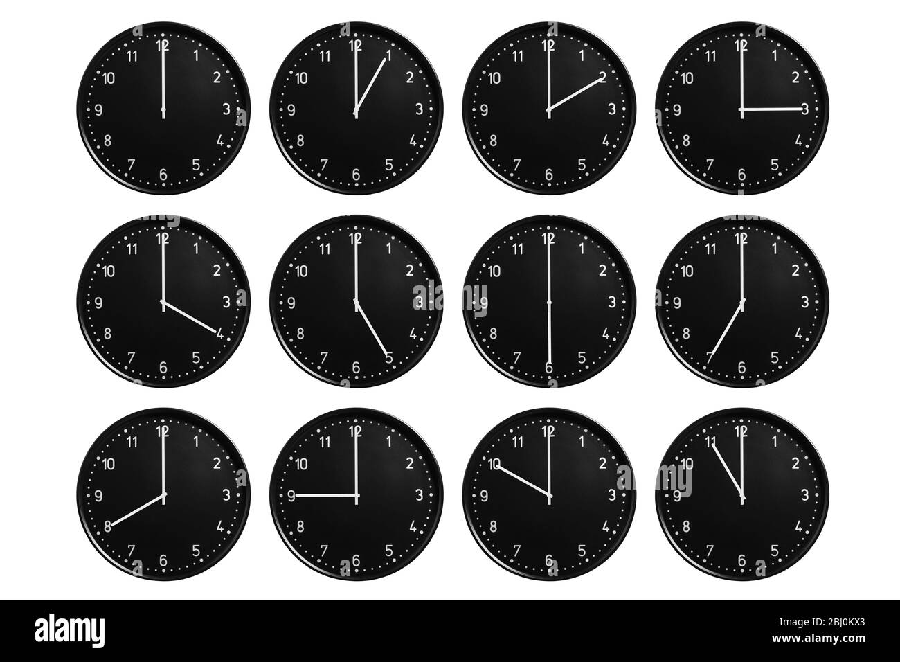 Set of office clocks Stock Photo - Alamy