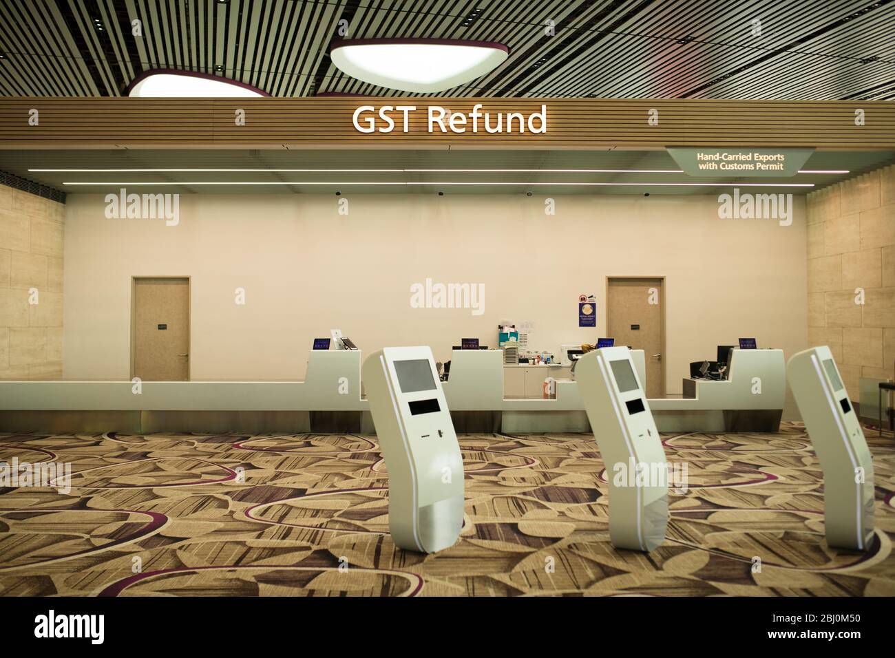 SINGAPORE, June, 2019: Tax Refund kiosk in a airport terminal Stock ...