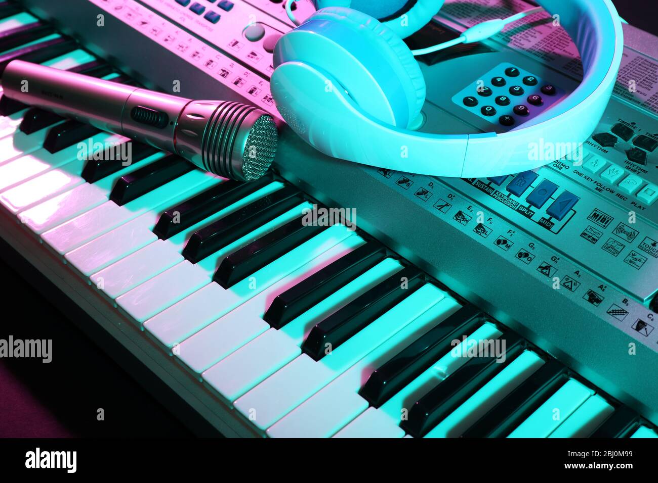 Light blue synthesizer on hi-res stock photography and images - Alamy
