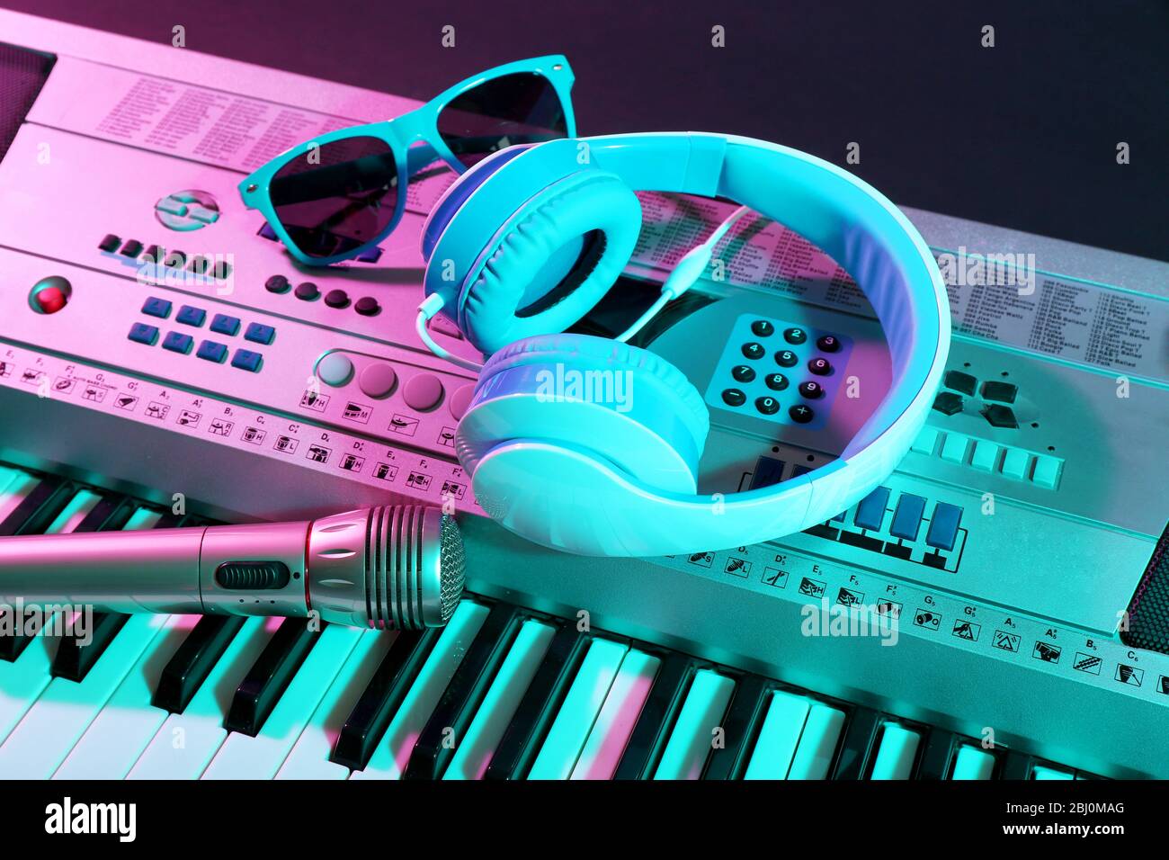 Light blue synthesizer on hi-res stock photography and images - Alamy