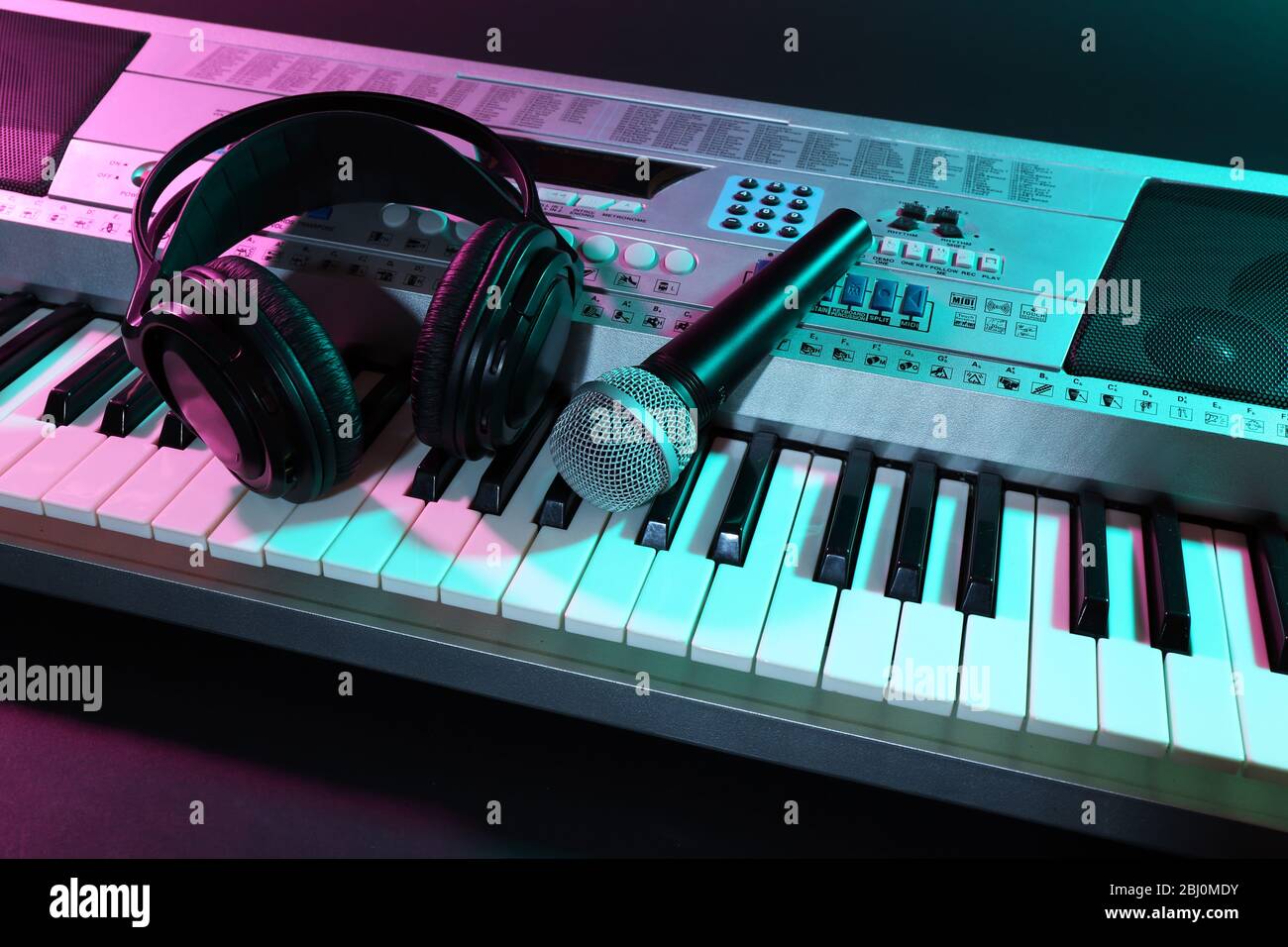 Light blue synthesizer on hi-res stock photography and images - Alamy