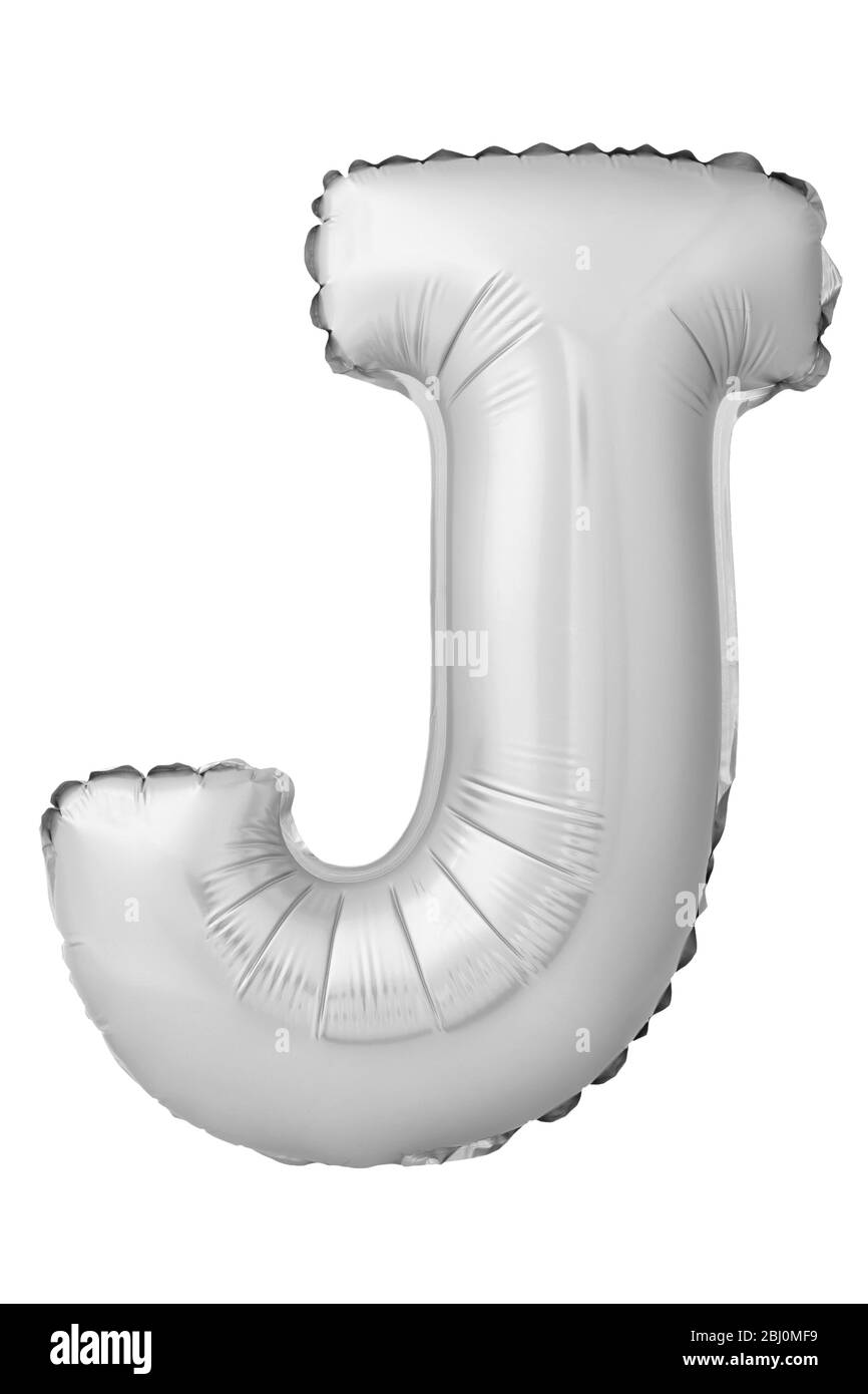 Letter J made of inflatable balloon isolated on white Stock Photo - Alamy