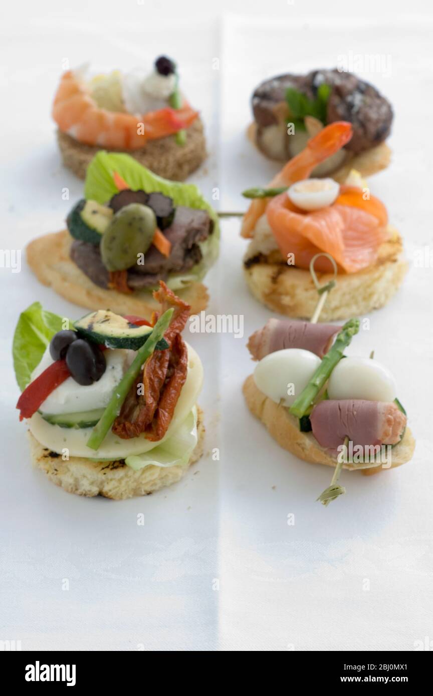 Selection of attractive canapes Stock Photo - Alamy