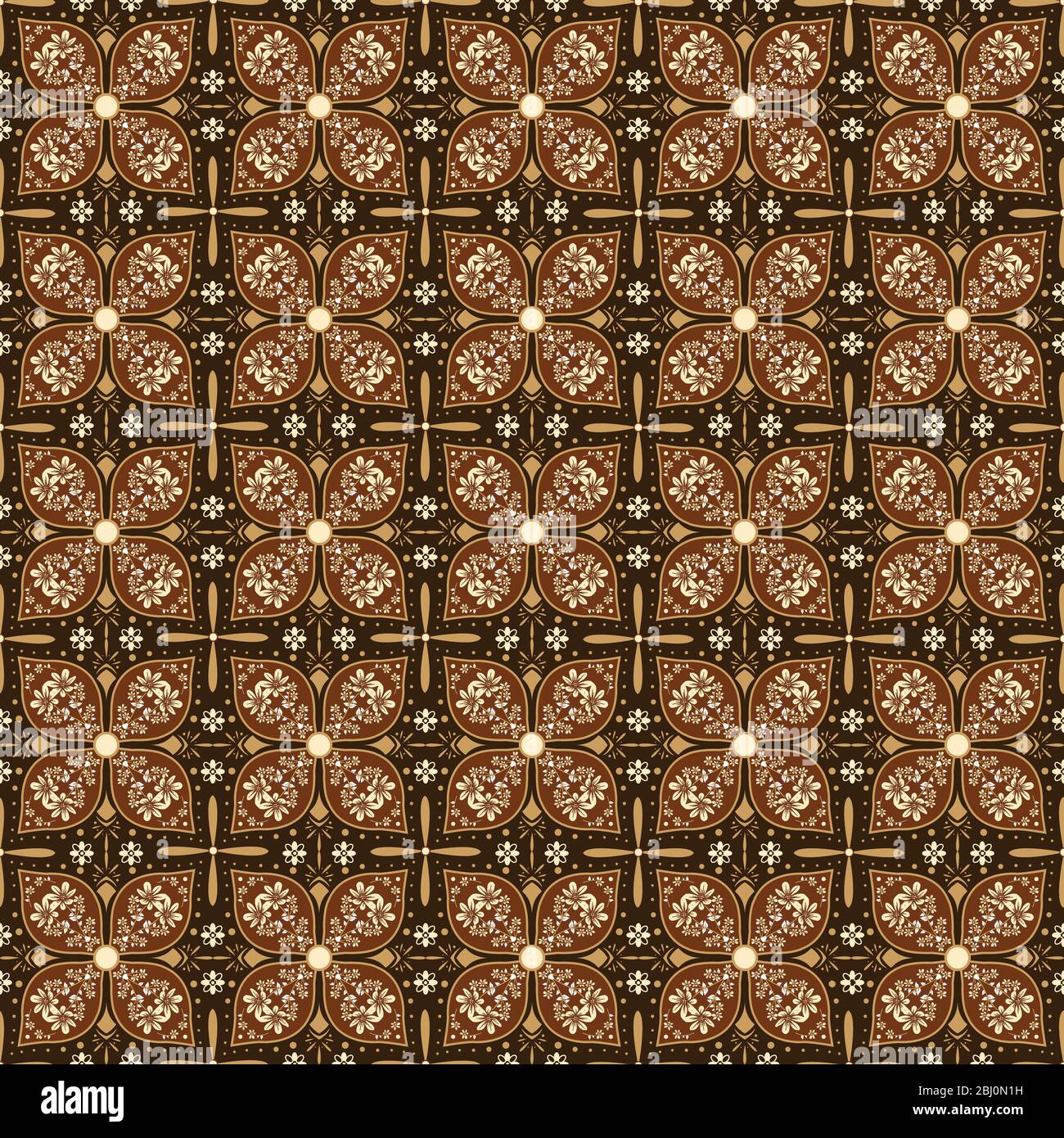 Simple Kawung batik pattern design with modern dark brown color Stock ...