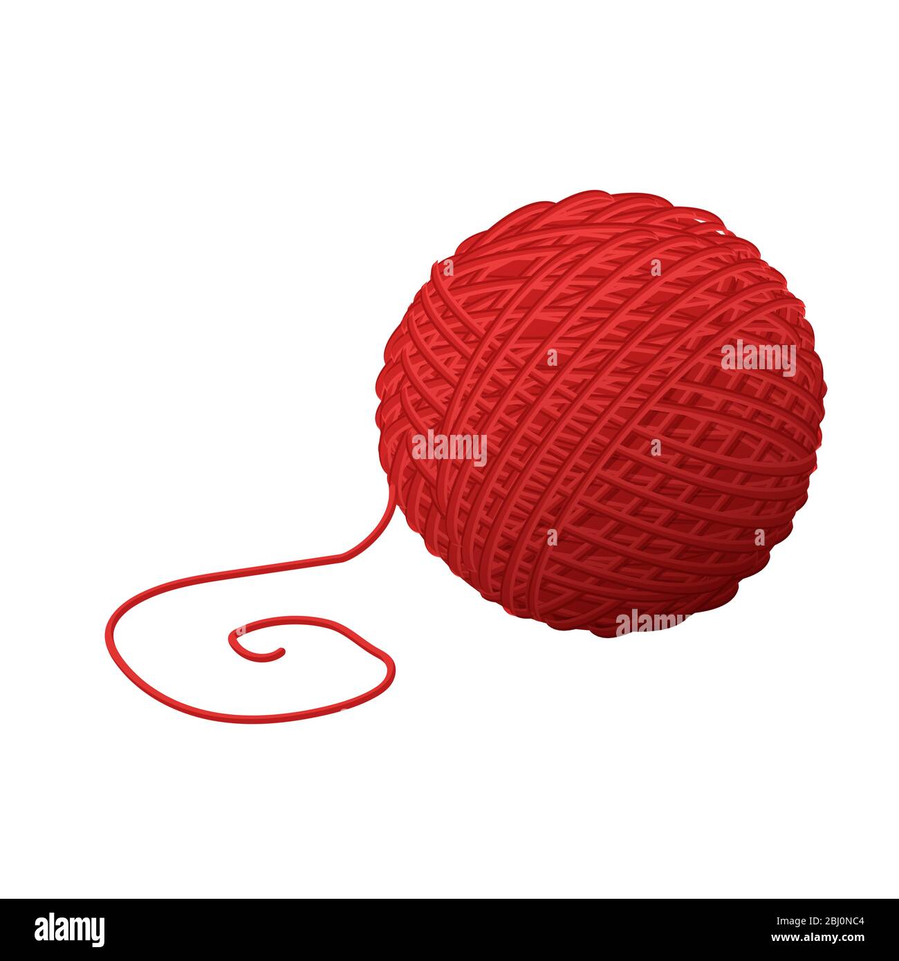 Woolen red ball yarn for knitting. Traditional handicraft Stock Vector ...