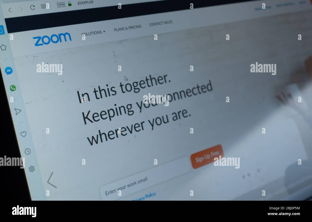 Berlin, Germany - April 13 2020: Zoom.us website. Zoom Video ...