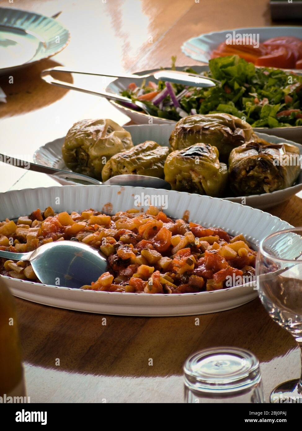 Food on board Turkish gulet Stock Photo - Alamy