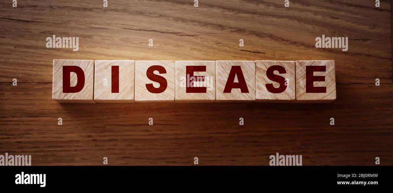 Disease Word Written In Wooden Cubes. Medicine healthcare concept Stock ...