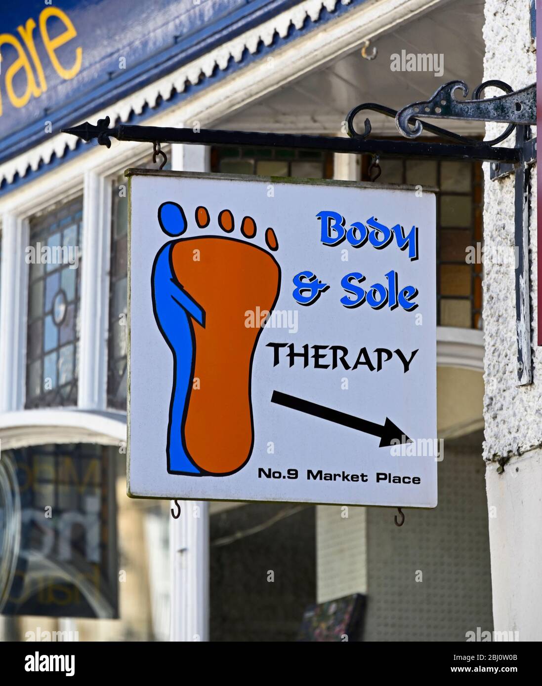 Business signboard. Body & Sole Therapy. 9 Market Place, Kendal ...