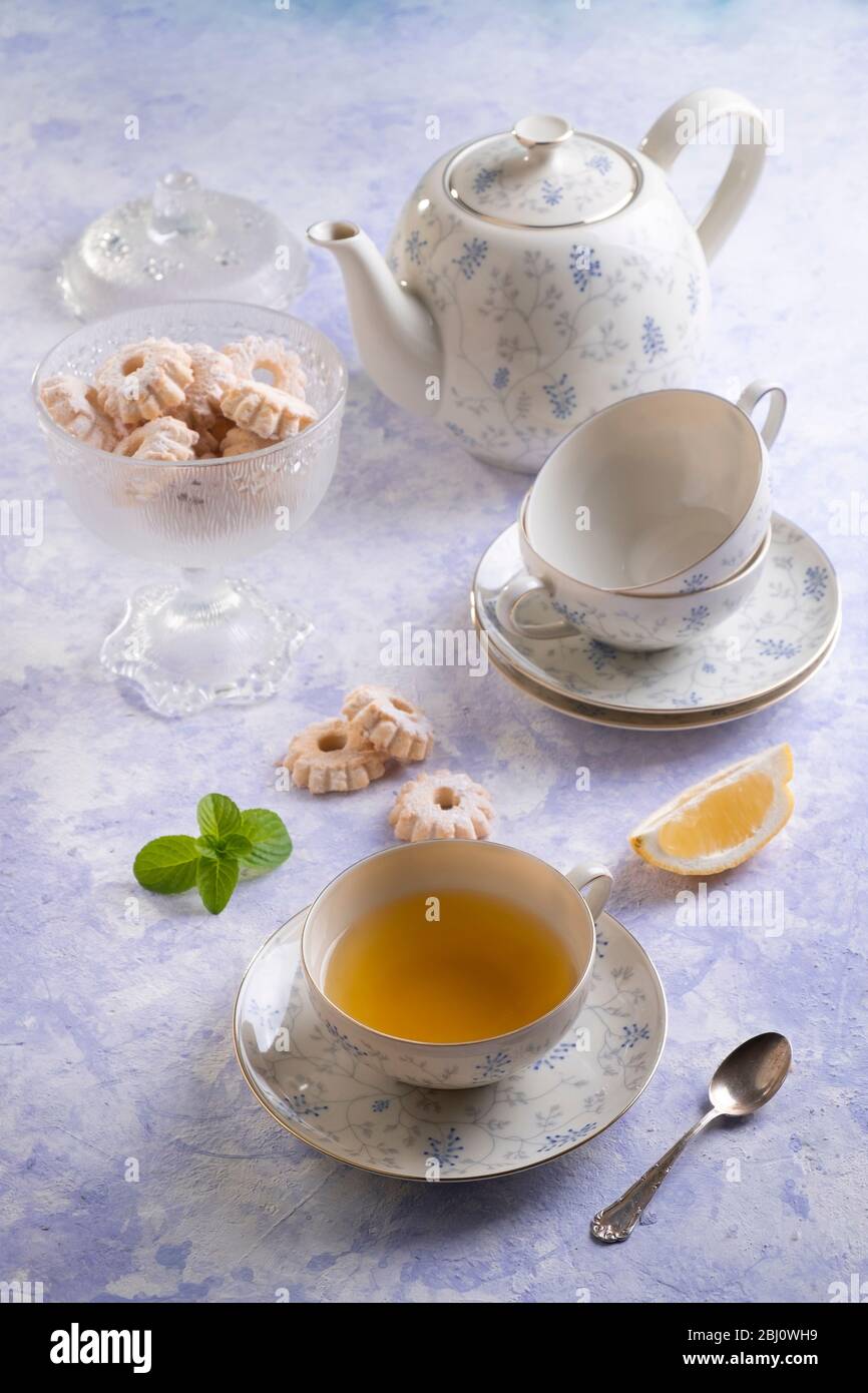 Table set for a tea service Stock Photo - Alamy