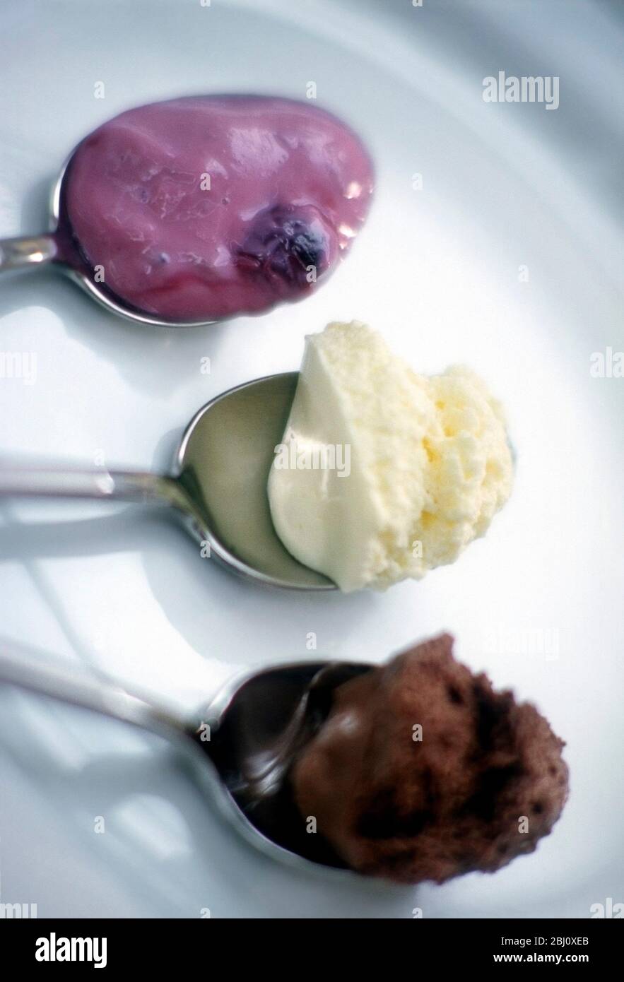 Packaged mousse desserts Stock Photo - Alamy