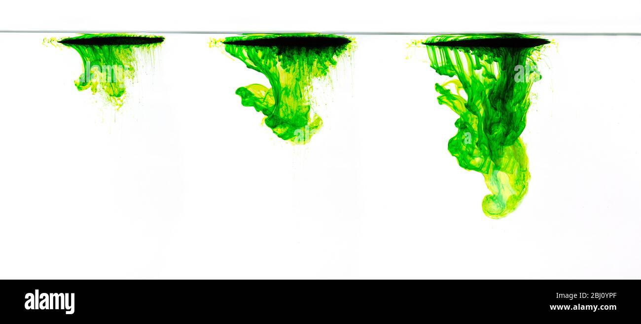 food coloring in water, Solubility of color in water, Watercolor or ink ...